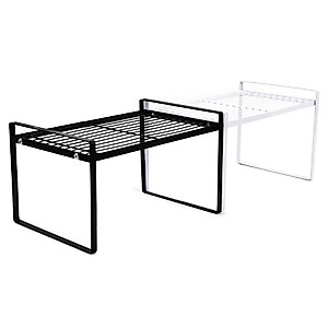 Domiella Pantry Organization Storage Cupboard Shelving Organizer,Under Sink Racks Cabinet Shelf,Kitchen Bathroom Sink Counter Organization Stand (White,2)