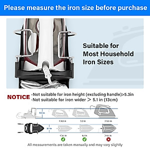 Alpinista Ironing Board Hanger Wall Mount Ironing Board Holder Wall Mount for Laundry Rooms Storage Organizer, Black