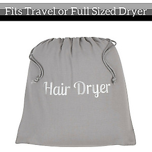 Hair Dryer Bags by Radiant Complex: Perfect for Travel, and Safe Storage of Any Hair Dryer, Curling Iron, Straightener, Brush or Makeup Bag. Convenient 12.25" x 13.25" Size fits Any Hair Accessory