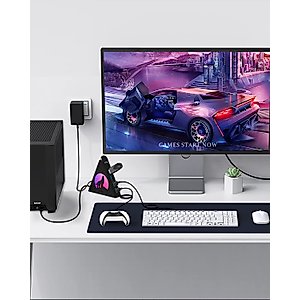 Powered USB Hub 3.0, JoyReken USB Hub with 4 USB 3.0 Data Ports and 2 USB Smart Charging Port, USB Hub Tower USB hub 3.0 Powered with 12V/4A Power Adapter for Mac PC Laptop USB Flash Drives
