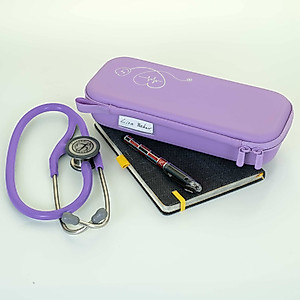 ButterFox Premium Stethoscope Case with Divider and ID Slot for 3M Littmann Classic III, Cardiology IV Diagnostic and More Stethoscopes with Pocket for Nurse Accessories (Lavender Purple)