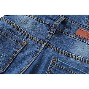 KIDSCOOL SPACE Baby Boy Girl Jean Overalls,Toddler Slim Cute Denim Dungaree,Blue,12-18 Months