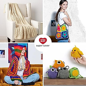 Red Heart Super Saver Gray Heather Yarn - 3 Pack of 141g/5oz - Acrylic - 4 Medium (Worsted) - 236 Yards - Knitting/Crochet