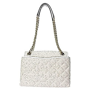 Kate Spade Natalia Sequin Tweed Fabric Medium Flap Crossbody (White multi)