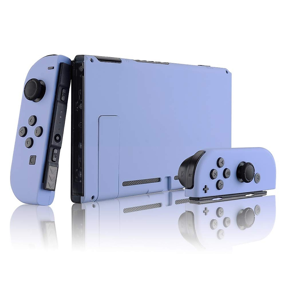 eXtremeRate DIY Replacement Shell Buttons for Nintendo Switch, Light Violet Back Plate for Switch Console, Custom Housing with Full Set Buttons for Joycon Handheld Controller [Only Shell, NO Console]
