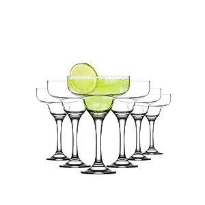 lav Margarita Glasses Set of 6 - Margarita Cocktail Glasses 10.25 oz - Clear Daiquiri Glasses for Parties - Classic Cocktail Drinking Glasses for Frozen Drinks - Made in Europe