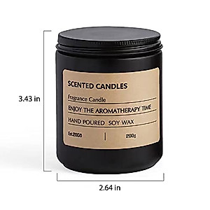 Birthday Gifts for Women，Rose and Sandalwood Scented Candles, Aromatherapy Candles for Home Scented, Jar Candles for Home Decor, Soy Bougies in Black Matte Jar, Scented Candle with Kraft