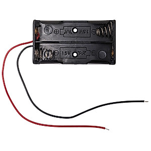 EX ELECTRONIX EXPRESS 25 Pack AA 2 Battery Holder with Wire Leads, Holds Two AA Batteries, 2.3" x 1.3" x 0.5", Black Lightweight Plastic