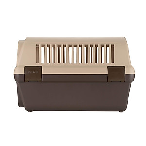Richell Pet Travel Carrier Size Medium in Brown, Travel Carrier or Crate for Dogs and Cats up to 17.6 lbs.