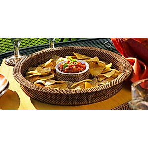 Calaisio, Large 16" Chip & Dip Serving Tray with Removable Glass Insert