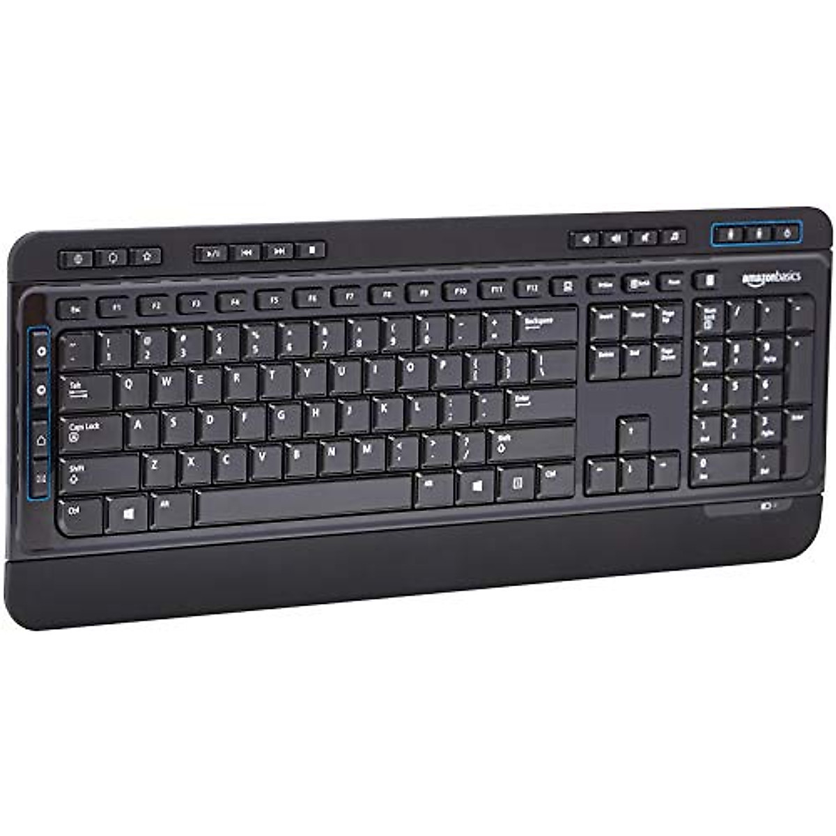 Amazon Basics Wireless Full Size Computer Keyboard and Mouse Combo, US Layout (QWERTY), Black