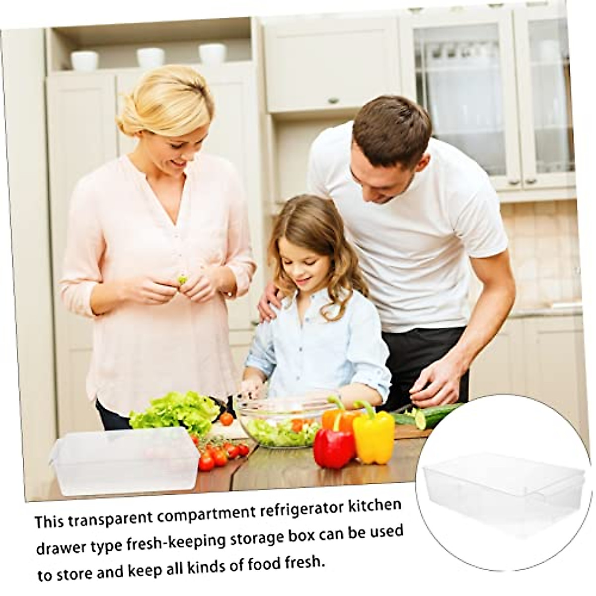 CIYODO Freezer Storage Organizer 5 Compartment Food Containers Lids for Refrigerator