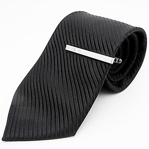 Jonwo Men's Crystal Tie Clip Silver Tone Tie Bar for Gentleman Regular Necktie Tie Clip for Business Anniversary (White Crystal)