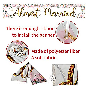 Almost Married Large Banner Sign,Wedding Rehearsal Dinner Decorations Supplies,Engagement Sign Celebrations Party Decor Supplies 9.8 x 1.6 Ft