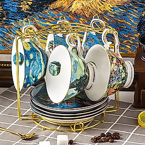 YY YEARCHY Coffee Cup Stand Holder Display Stand Mug Tea Rack Cup and Saucer Countertop Storage Organizer Dryer Hook Decoration