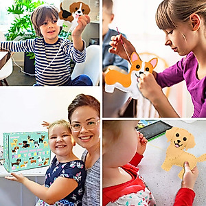 CiyvoLyeen Puppy Craft Kit Kids DIY Crafting and Sewing Set Dog Stuffed Animal Felt Plushie for Girls and Boys Educational Beginners Sewing Set Sewing Kits for Kids Age 8 9 10 11 12