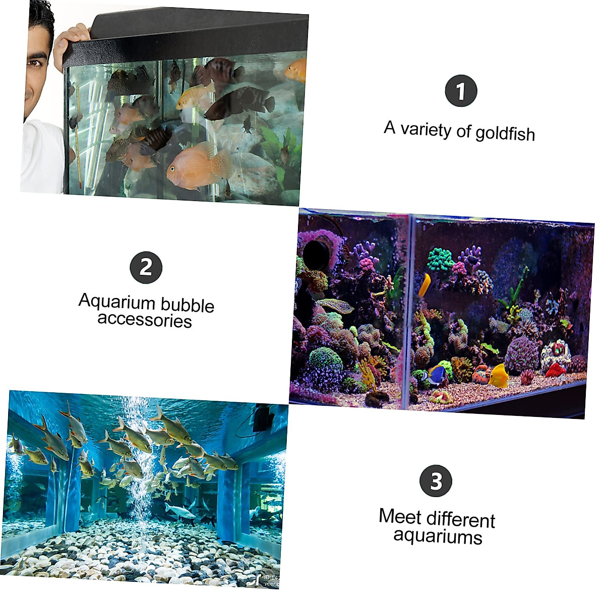 balacoo Nano Air Stone Aquarium Oxygen Aerator Bubble Diffuser Aquarium Accessories Co2 Regulator Round Air Wall Round Fish Tank Fish Tank Supply Aeration Pump Nano Material Hydroponics