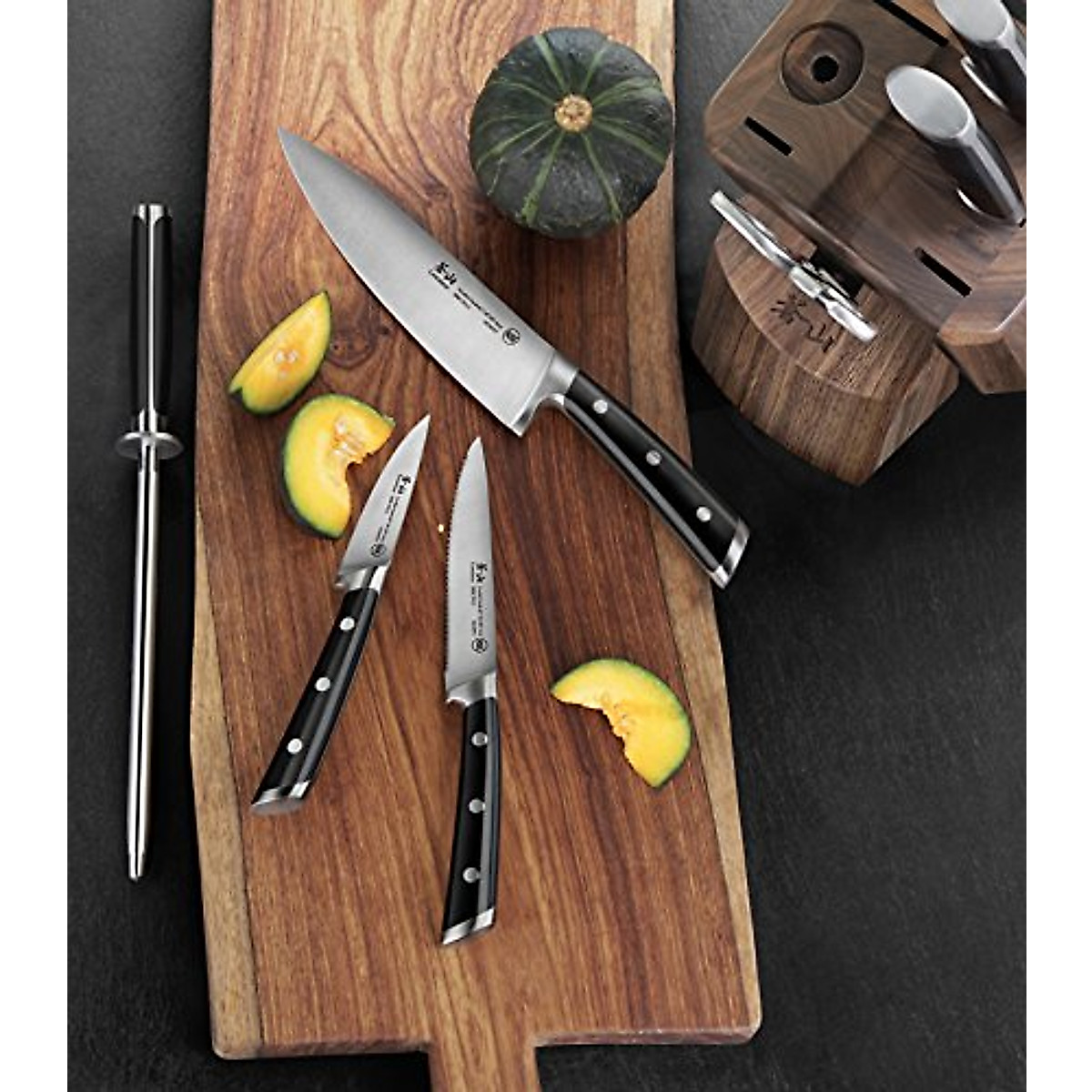Cangshan TS Series 1020878 Swedish 14C28N Steel Forged 8-Piece Knife Block Set, Walnut