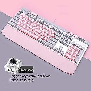 ARCH USB Gaming Keyboard Wired Ergonomic Mechanical Keyboard with Media Key for Windows Desktop, Computer (Color : Pink)