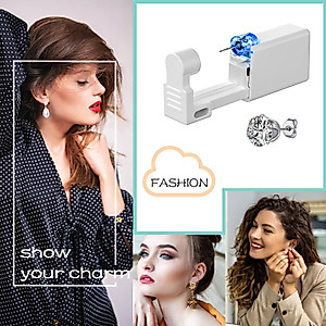 24 Pcs Ear Piercing Kit Disposable Ear Piercing Gun Kit with 8 Pcs Self Piercing Gun and 8 Pcs Earrings Stud 8 Pcs Alcohol Pads