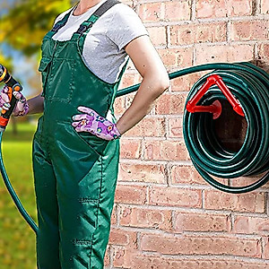 Garden Water Hose Holder Wall Mount for Outside, Rustproof portable Metal Hose Hanger, Holds Up to 125 Feet Of 5/8 Inch Garden Hose within 100 lbs(Red)