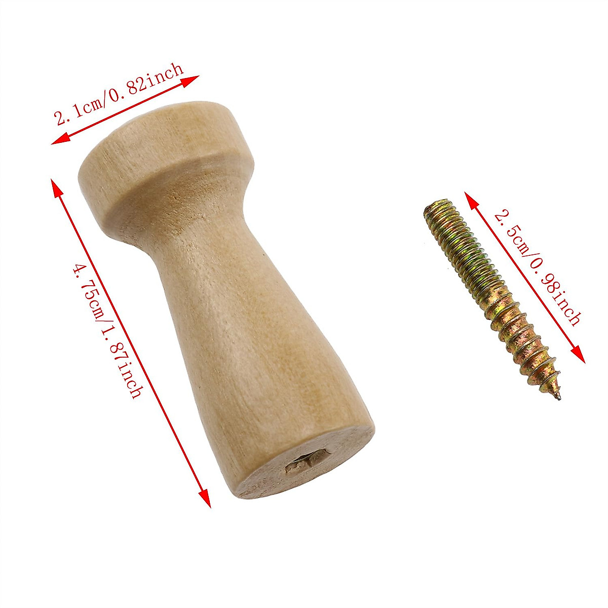 Wantane Screw-On Solid Wood Hook Wooden Coat Hook Coat and Hat Hook Shaker Hook Drying Hook for Hanging Clothes, Hats, Towels, etc. -10PCS