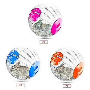 Hamster Exercise Ball,Delaman 4.7 inch Silent Hamster Mini Running Activity Exercise Ball, Toy Transparent Hamster Ball fo Hamster Running Activity (Orange)