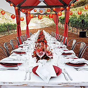 LampLust String Lights Paper Lanterns with Lights, 10 Red Chinese Lanterns, 3 Inch Diameter, 7 Ft Lantern String Lights Bedroom, Plugin Outdoor Waterproof Paper Lantern Party Decorations