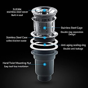 Stainless Steel Outdoor Single Bowl Station Utility Sink,Commercial Restaurant Sink,Drainer Kitchen Restaurant Storage Shelf,for Kitchen Bathroom Restaurant Farmhouse Laundry. ( Color : Cold alone , S