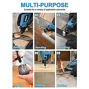 Rotary Tool Set,WESCO Rotary Tool-7 Variable Speed 8000-35000RPM,Power Rotary Tool with 82 Accessories,Rotary Tool Multi-Tool for Sanding, Polishing, Drilling, Etching, Engraving, DIY Crafts