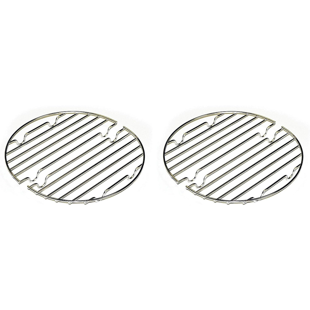 CanCooker Round Outdoor Stainless Steel Two Piece Rack, Raising Food Up and Prevents Burning and Sticking Meals, Silver (2 Pack)