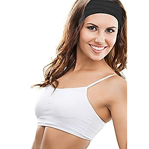 Styla Hair Solid Headband for All Hair Types – 6 Pack Wide Headbands for Women in Soft Stretch Fabric for All Day Wear – Trendy & Stylish Headbands for Women's Hair (Black)