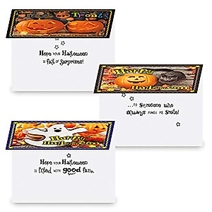 Current Halloween Greeting Cards Set - Set of 12 Large 5 x 7-Inch Cards, Themed Holiday Card Variety Value Pack, Assortment of 12 Unique Designs, Envelopes Included