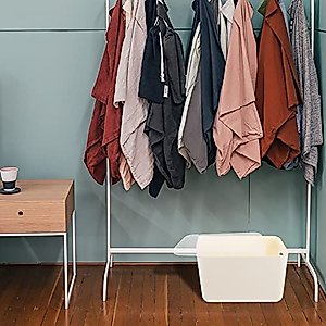 Zerodeko 4Pcs Plastic Storage Bin with Lids, Portable Organizer Box with Handle, Stackable File Sundries Organizing Container Case Wardrobe Clothes Storage Holder for Home, Office