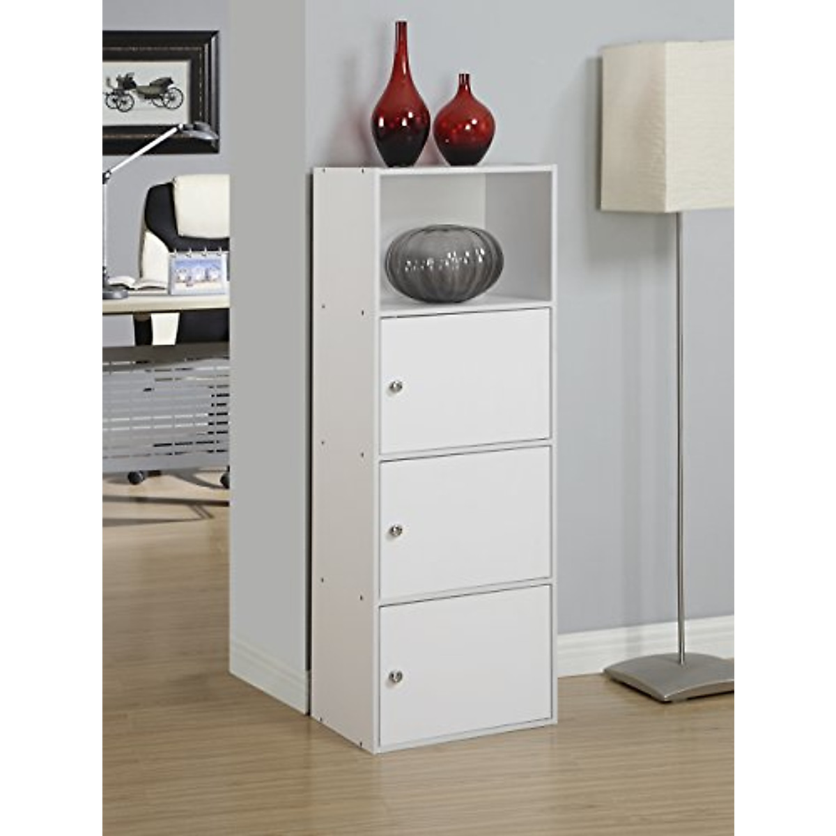 Convenience Concepts Xtra Storage 3 Door Cabinet with Shelf, White