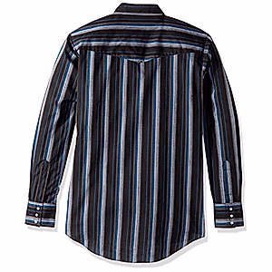 ELY CATTLEMAN Mens Long Sleeve Western Stripe, Black, 2XLT