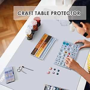 31.5" x 23.6" Extra Large Silicone Mat for Resin Casting, Crafts and Epoxy, Nonstick Silicone Sheet for Jewelry Casting Molds, Countertop Protector Mat Heat Resistant Placemats by Foepoge, Gray