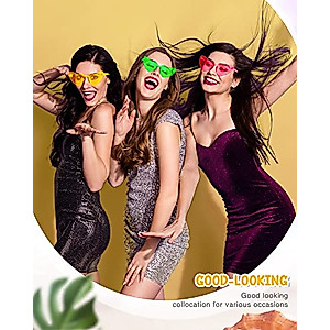 JDHXBMW 8 Pairs Heart Shaped Frameless Glasses Trendy Transparent Candy Color Eyewear for Party Favor