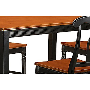 East West Furniture YAKE5-BLK-W Dining Table Set, 48 x 30 x 36