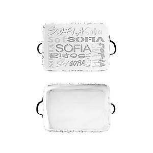 ZAACUSTOM Personalized Storage Bins with Name Custom Kids Storage Basket Cubes Organizer with Handles for Organizing Boys and Girls Toys Shelf Closet Nursery Baskets Boxes, 1 Pack