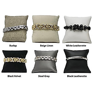 Novel Box Black Velvet Jewelry Display Watch Pillow 5 Pack - Bracelet Pillows for Easy Care & Soft Protection - Watch Cushion for Birthday, Valentine’s Day & Wedding Gift Displays