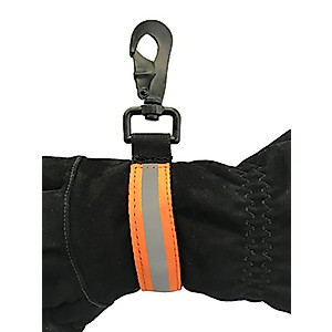 LINE2design Firefighter Glove Strap Heavy Duty with Orange Reflective Trim - Enhance Turnout Gear Bags Safety