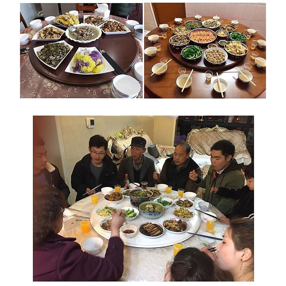 Lazy Susan For Dining Table Turntable Round Tabletop Rotating Serving Tray (Color : 70cm/28in, Size : Black)