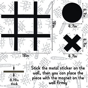 Wood Magnetic Tic Tac Toe Wall-Mount Game Fun Tic Tac Toe for Kids and Adults, Wood Board Travel Game Bedroom Playroom Wall Decals Modern Wall Art