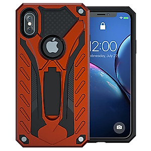 Kitoo Defender Designed for iPhone iPhone Xs max [Eco-Friendly] Shockproof Case with Kickstand, Military Grade, Made in USA - Red