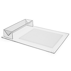 Srenta 9” Clear Acrylic Cheese And Cracker Server And Holder Tray|12” Wide Food Display Stand |Shatterproof | Unbreakable | Reusable |Indoor or Outdoor Serving Tool For Home, Wedding Events, Parties