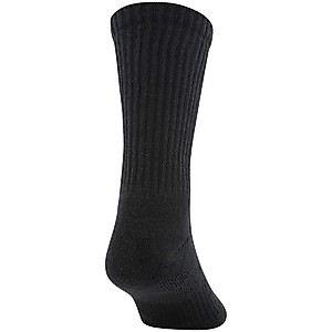 Gildan Men's Active Cotton Crew Socks, 10-Pairs, Black, Shoe Size: 6-12