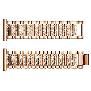 Compatible for Donerton Smartwatch Band, Jewelry Diamond Straps Compatible for Donerton Smartwatch/FirYawee Smartwatch/Virmee VT3 / Popglory P22 Smartwatch/itouch air 3 40mm and More (Rose Gold)