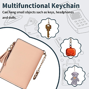 Gostwo Small Wallet Women RFID Blocking Leather Credit Card Wallet with ID Window and Zippered Coin Pocket Tassel Cute Wallet