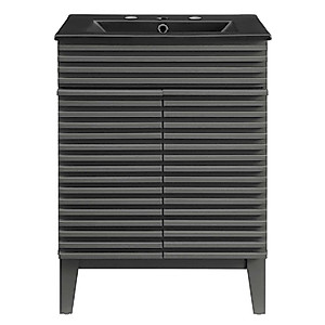Modway Render 24" Bathroom Vanity with Sink in Gray Black